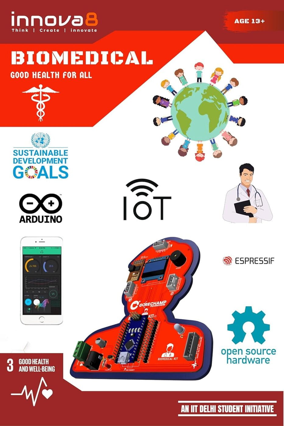 IoT BioMedical Kit | Health Science with Ultrasonic, Smoke, Alcohol ...